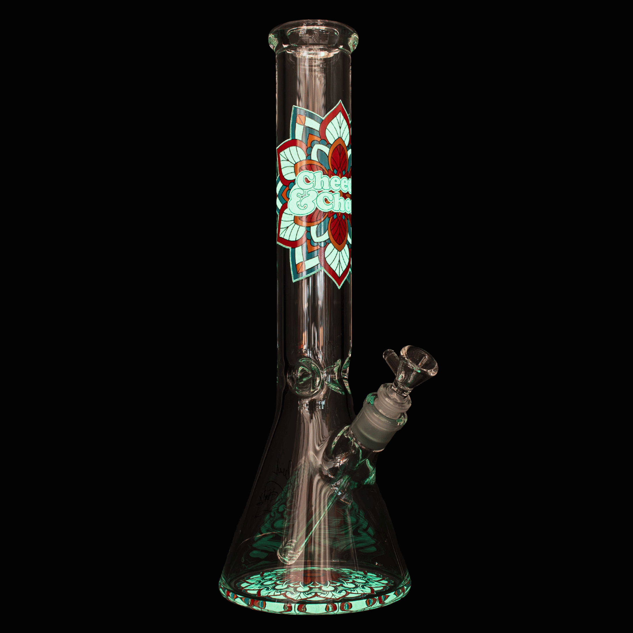 Cheech And Chong Glass 7mm Thick Mandala Glow-in-the-Dark Water Pipe ...