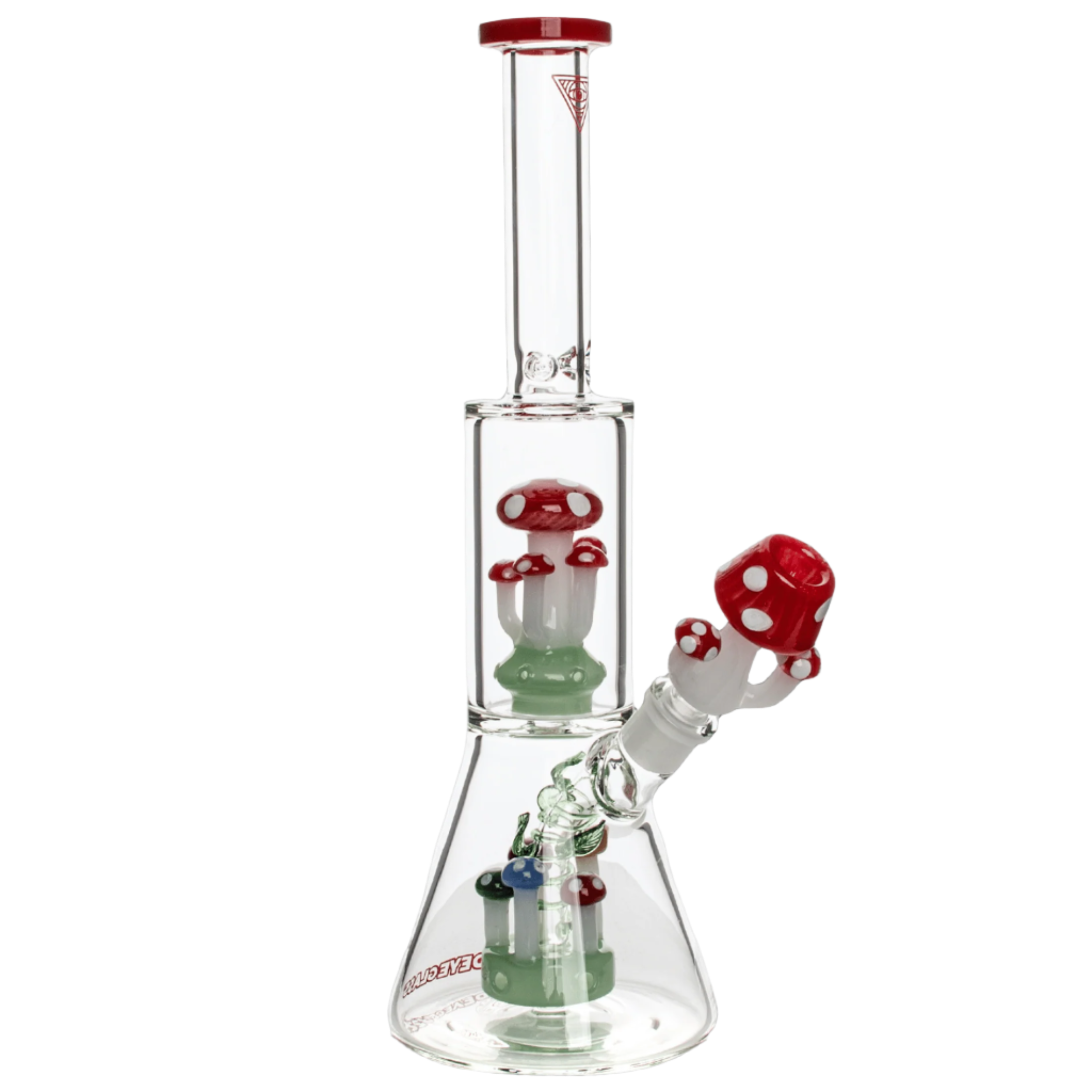 Red Eye Glass 12" Amanita Dual Chamber Beaker Base Bong – Canadian Bongs